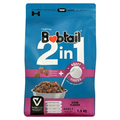 Bobtail Dog Food Adult Gravy Steak 1.5kg | PnP