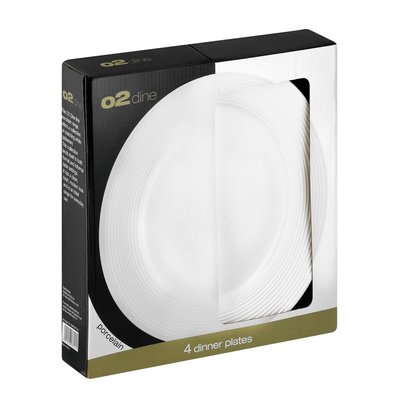 O2 Dine Swirl Porcelain Dinner Plates 26cm | PnP
