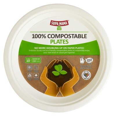 Supa Mama Compostable Plates 250mm 10 Pack | PnP