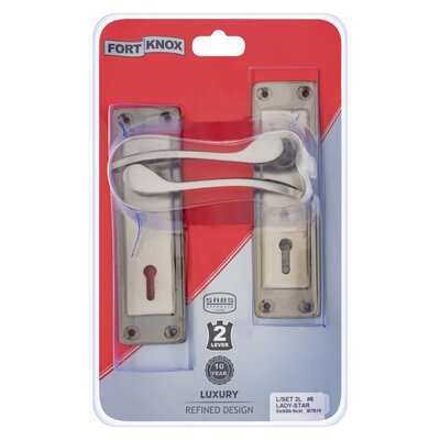 Fort Knox 2-Lever No.6 Lady Star Satin Nickle Lockset | PnP