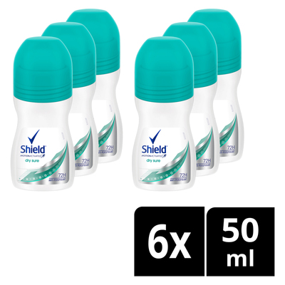 Shield Women Dry Sure Antiperspirant Roll On Deodorant 50ml x 6 | PnP