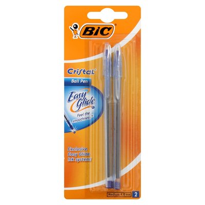 BIC Black Orange Grip Ballpoint Pen 2 Pack | PnP