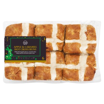 Crafted Collection Apple & Caramel Hot Cross Buns 6 Pack | PnP