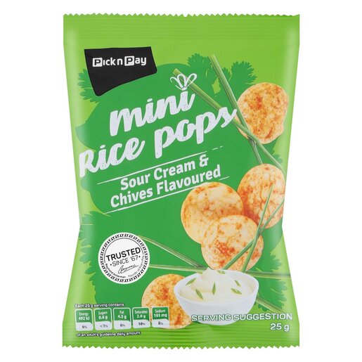 PnP Sour Cream & Chives Flavoured Mini Rice Pops 25g | PnP