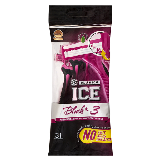 Clasico Ice Blush Disposable Razor 3 Pack | PnP