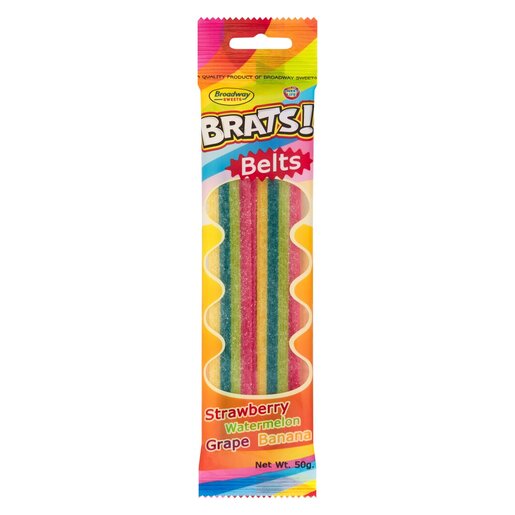 Brats Belts Assorted Flavour Sweets 50g x 24 | PnP