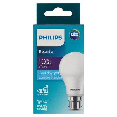 Philips 10w Edison Screw Led A60 Cool White Globe | PnP