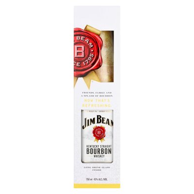 Jim Beam White Label Bourbon Gift Pack 750ml | PnP