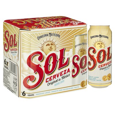 Sol Premium Lager Beer Cans 6 x 500ml | Smart Price Specials | PnP Home