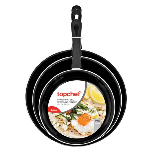 Top Chef Carbon Steel Frypan 3 Piece | PnP