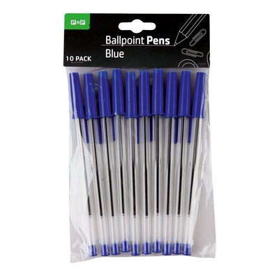PnP Ballpoint Pen Transparent Barrel 10 Pack | PnP