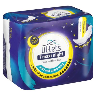 Lil-Lets Maxi Night Unscented Sanitary Pads 7 Pack | Smart Price ...