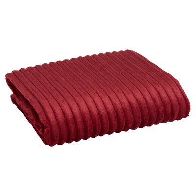 Inspired Red Fannel Ribbed Throw 150 x 180cm | PnP