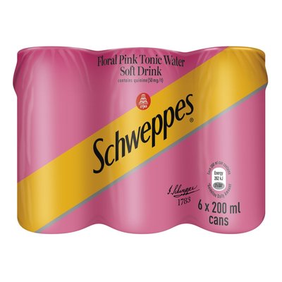 Schweppes Tonic Water Floral Pink Can 200ml x 6 | PnP