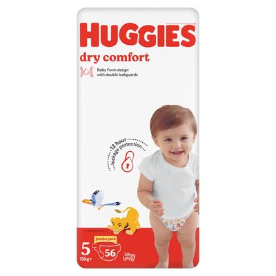 Huggies Dry Comfort Size 5 Jumbo Pack 56 Nappies | PnP
