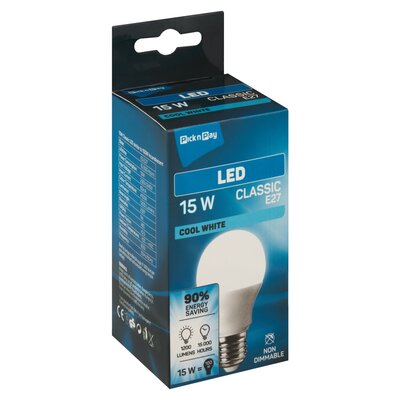 PnP 15w Edison Screw Cool White Non-Dimmable Classic LED | PnP