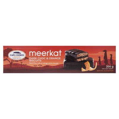 Cape Cookies Meerkat Dark Chocolate & Orange Biscuits 200g | PnP