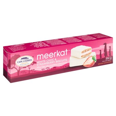 Cape Cookies Meerkat White Chocolate & Strawberry Biscuits 200g | PnP