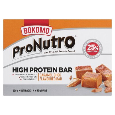 Pronutro Caramel Choc Flavoured High Protein Bar Pack 4 x 50g | PnP