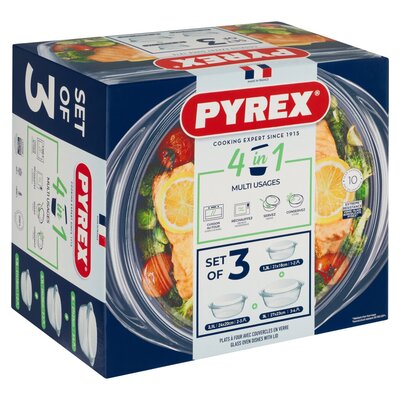 Pyrex 3pc Round Casserole Set | PnP