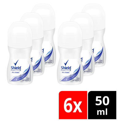 Shield Women Dry Classic Antiperspirant Roll On 50ml x 6 | PnP