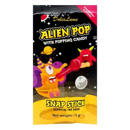 Dolcelume Strawberry Flavoured Alien Pop With Popping Candy 15g | PnP