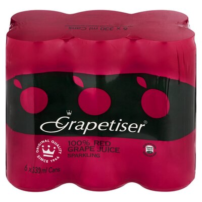 Grapetiser 100% Sparkling Red Grape Juice 6 x 330ml | PnP