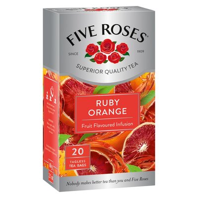 Five Roses Tea Fruit Ruby Orange Tagless 20 Pack | PnP