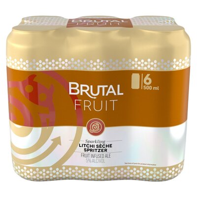 Brutal Fruit Litchi Seche Can 6 x 500ml | PnP