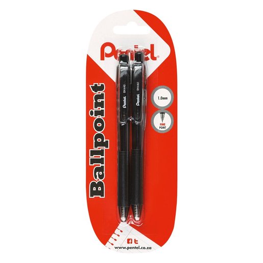 Pentel Retractable Ballpoint Pen Black 3 Pack | PnP