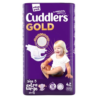 Cuddlers Gold Size 5 Extra Large Value Pack Disposable Nappies 42 Pack ...