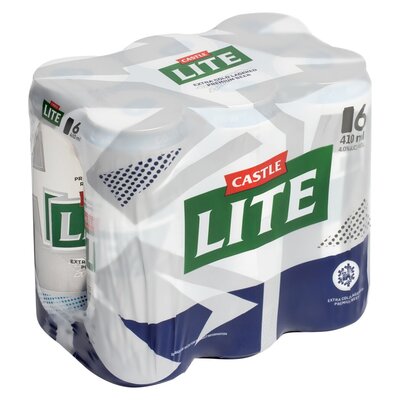 Castle Lite Premium Lager Beer 6 x 410ml | PnP