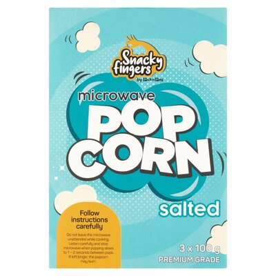 PnP Snacky Fingers Salted Microwave Popcorn 3 x 100g | PnP