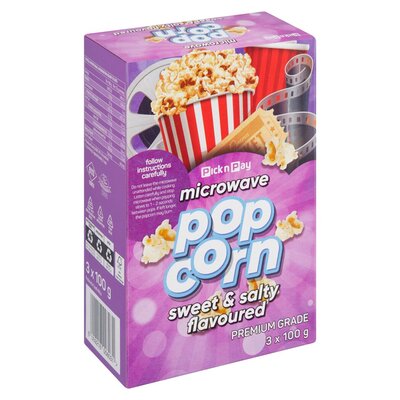 PnP Sweet & Salty Flavoured Mircowave Popcorn 3 x 100g | PnP