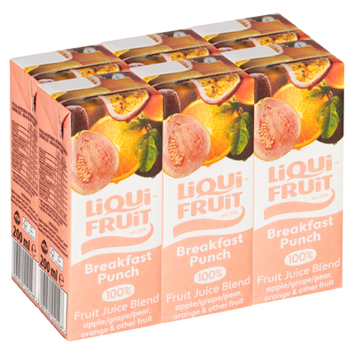 Liqui-Fruit Breakfast Punch 100% Fruit Juice Blend 6 x 200ml | Smart ...