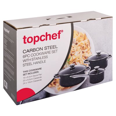 Top Chef Cookware Pot With Stainless Steel Handles Set 6 Piece | PnP