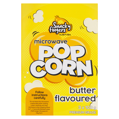 PnP Snacky Fingers Salted Microwave Popcorn 3 x 100g | PnP