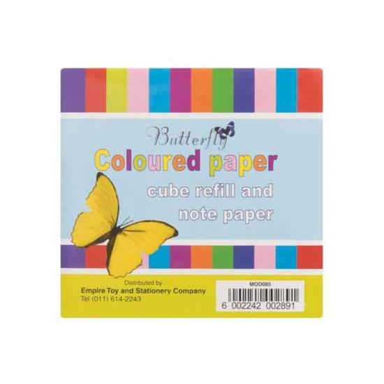 Butterfly Coloured Paper - Cube Refill and Note Paper | PnP