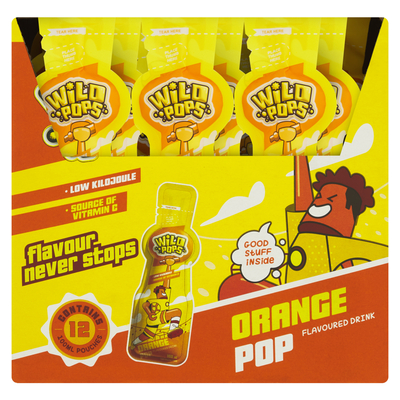 Wild Pops Orange Flavour Kids Drink 12 x 100ml | PnP