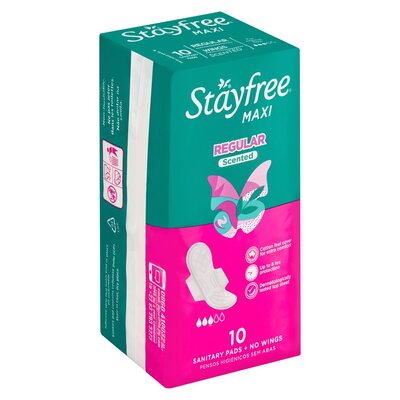 Stayfree Maxi Regular Scented Sanitary Pads With Wings 10 Pack | PnP
