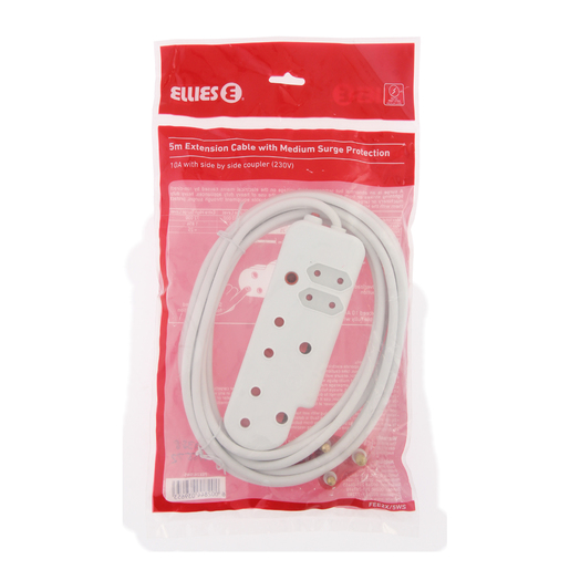 Ellies 5M Surged Ext Cord W ith 2X16A +2X5A | PnP