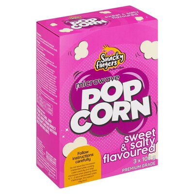 PnP Snacky Fingers Sweet & Salty Microwave Popcorn 3 x 100g | PnP