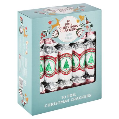 Santa's Village Assorted Foil Christmas Crackers 10 Pack | PnP
