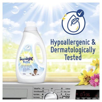 Sunlight Gentle Baby Auto & Hand Washing Liquid Detergent 1.5L | PnP