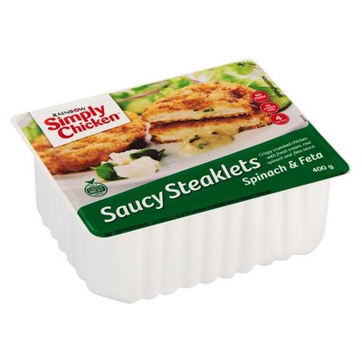 Simply Chicken Spinach & Feta Saucy Chicken Steaklets 400g | PnP