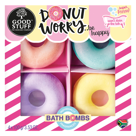 Good Stuff Donut Worry Bath Bomb Gift Set 4 x 100g | PnP
