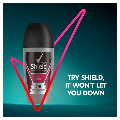 Shield Men Dry Musk Antiperspirant Roll On Deodorant 50ml | PnP