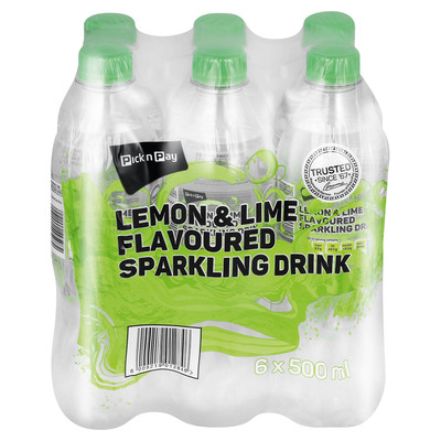 PnP Lemon & Lime Sparkling Drink 500ml x 6 | PnP