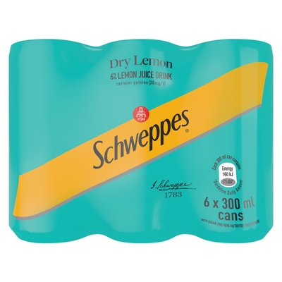 Schweppes Dry Lemon Can 200ml x 6 | PnP