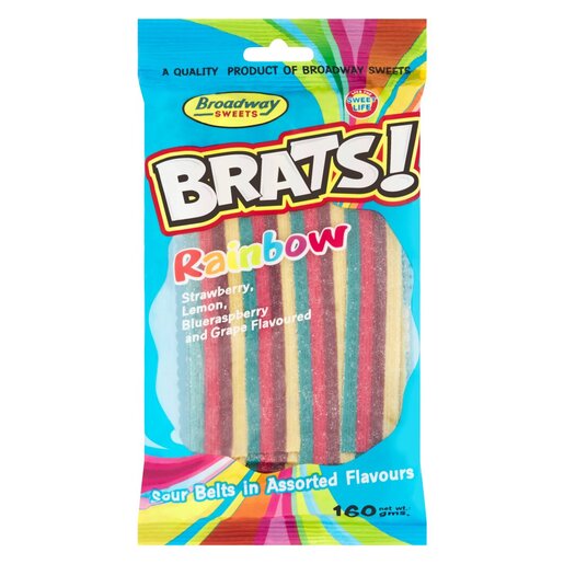 Brats Rainbow Sour Belts 160g | PnP